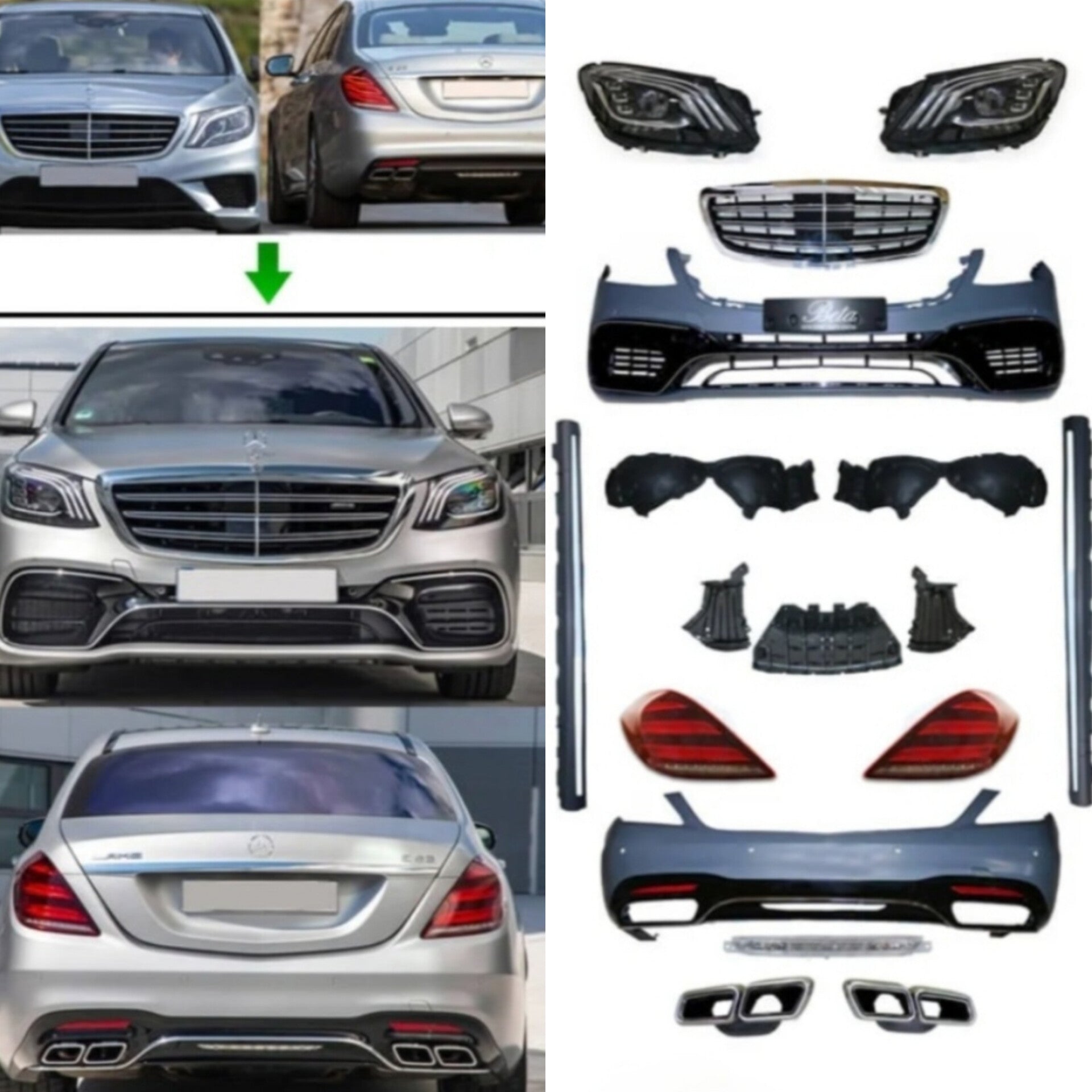 MERCEDES S-CLASS W222 (2014-2020), AMG S63 CONVERSION KIT – buyanycarsparts